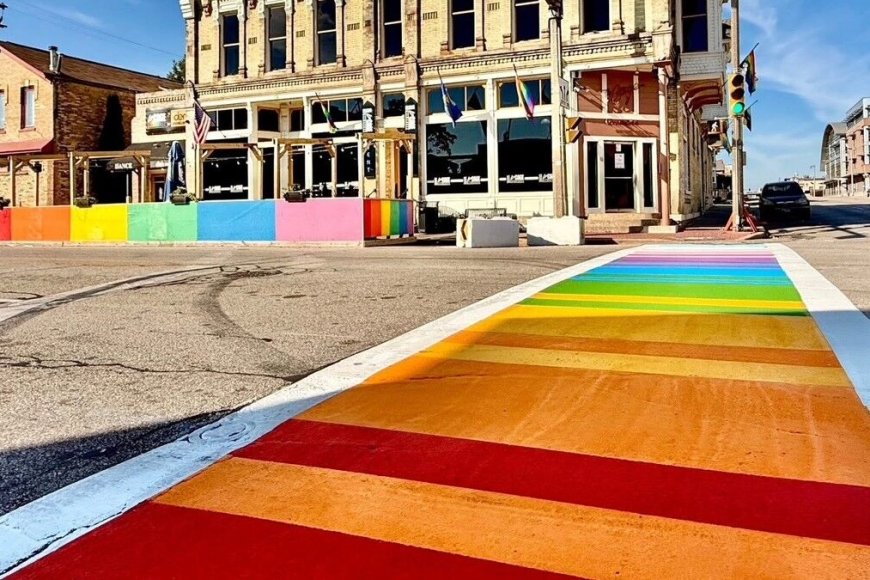 Wisconsin unveils a beautiful set of rainbow crosswalks as other states ...